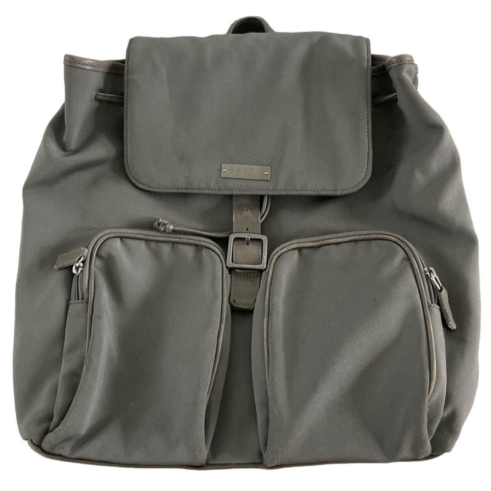 Coach Vintage Gray Nylon Leather Backpack Drawstring … - Gem